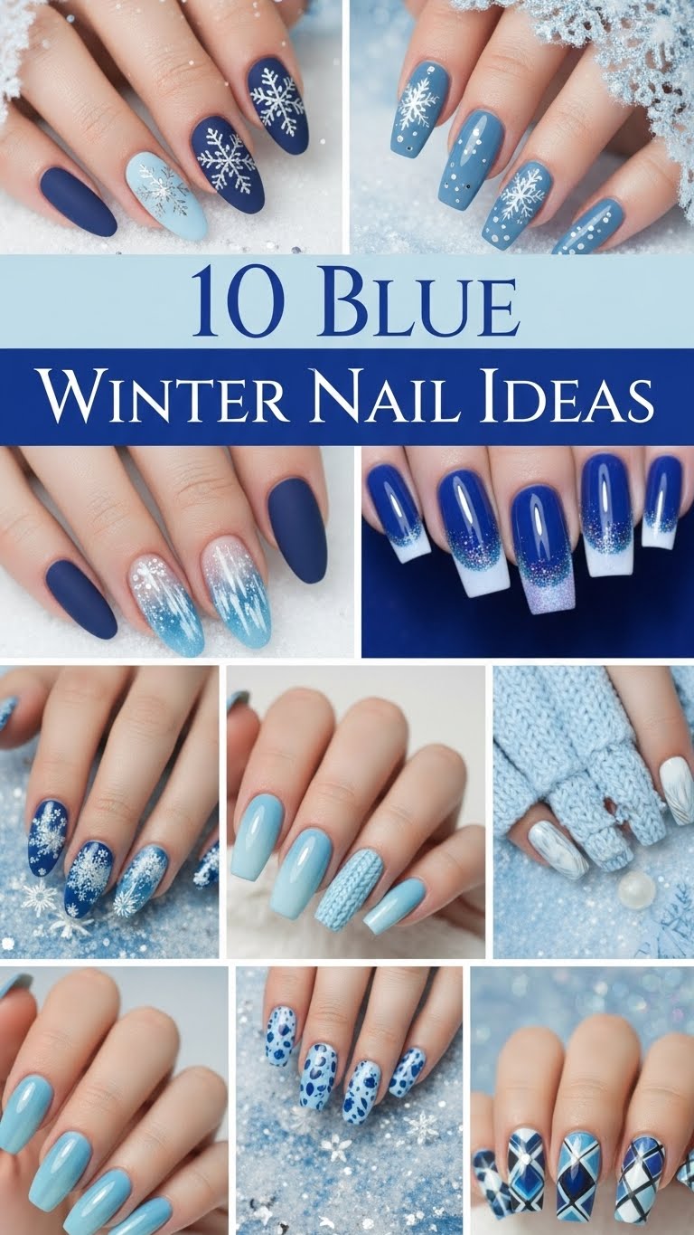 10 Blue Winter Nail Ideas - My Blog